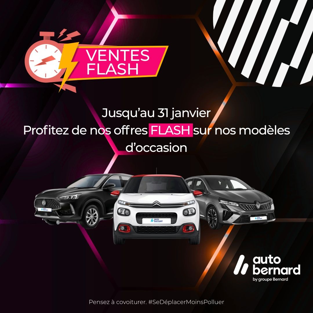 Offres Flash Véhicules d’Occasion Autobernard, jusqu’au 31 janvier